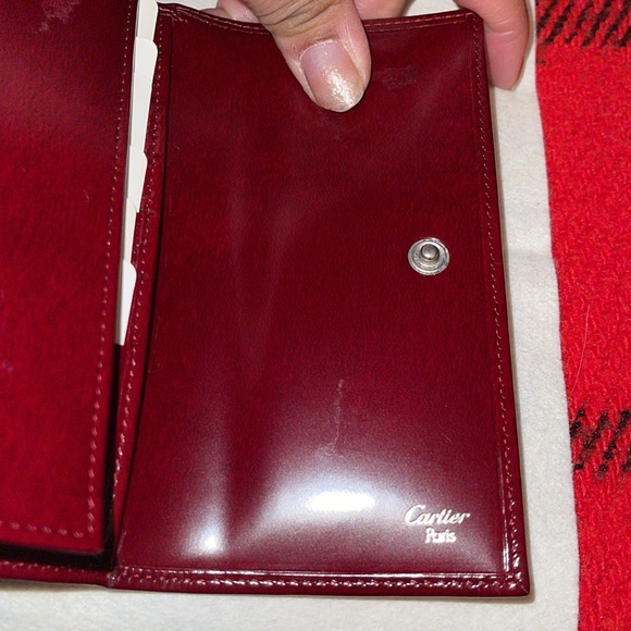 Cartier | Bags | Cartier Vintage Wallet Red Silver Hardware Great ...